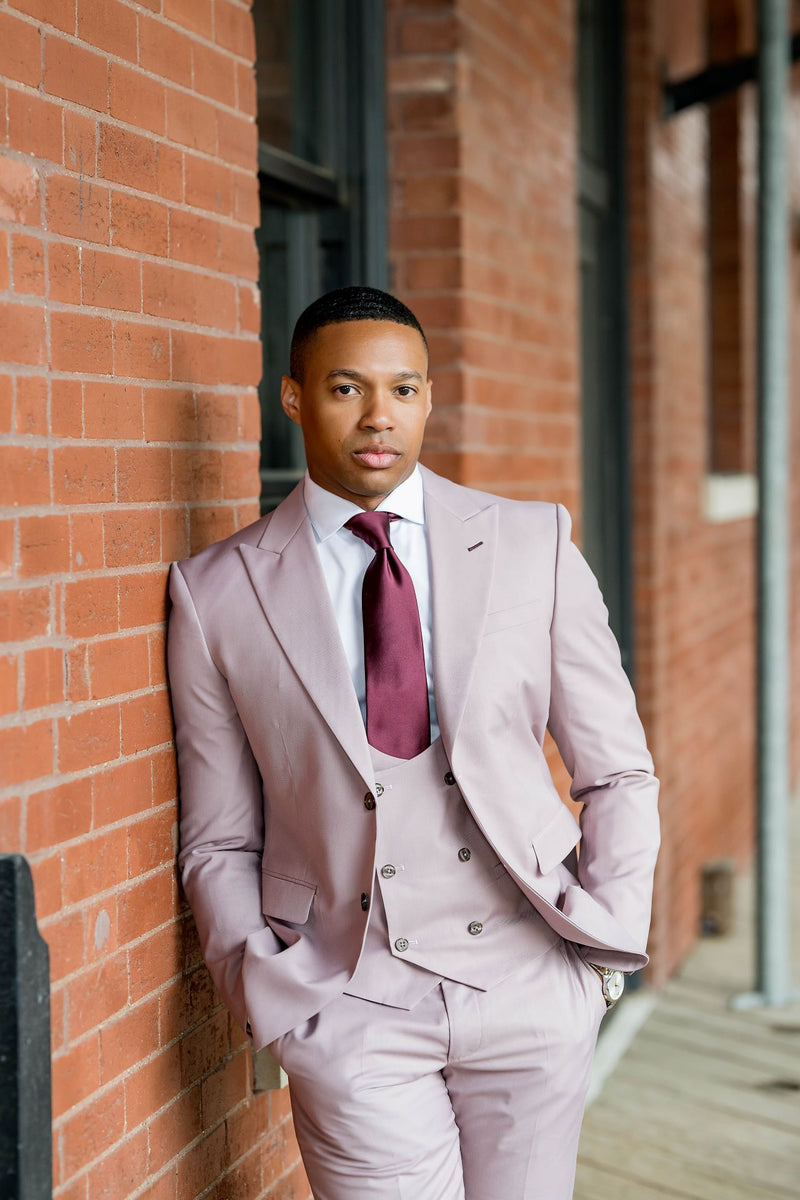 Mauve - Tailored Fit 3 Piece Suit - Custom – Eaden Myles